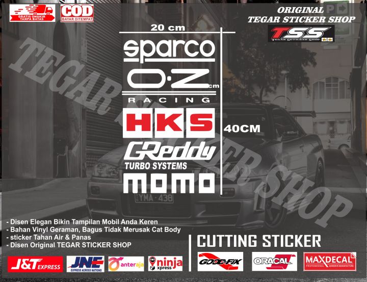 STICKER SPONSOR STIKER SPARCO, O.Z, HKS, GREDDY, MOMO, STIKER SPONSOR ...