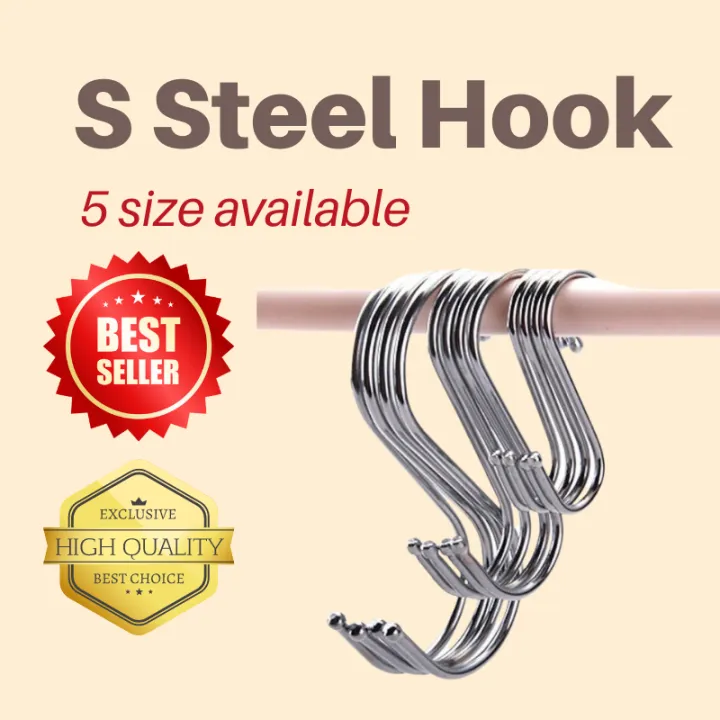 Steel S Shape Hook S Hook S Hook Small Medium Large | Lazada Singapore