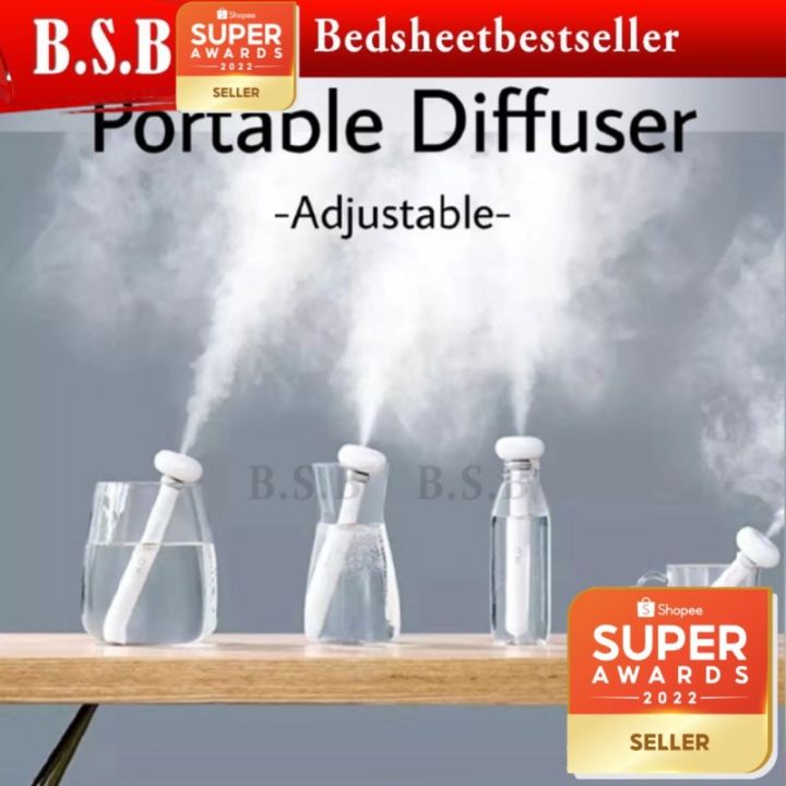 B.S.B White Adjustable Height Donut USB Humidifier Portable Ultrasonic ...