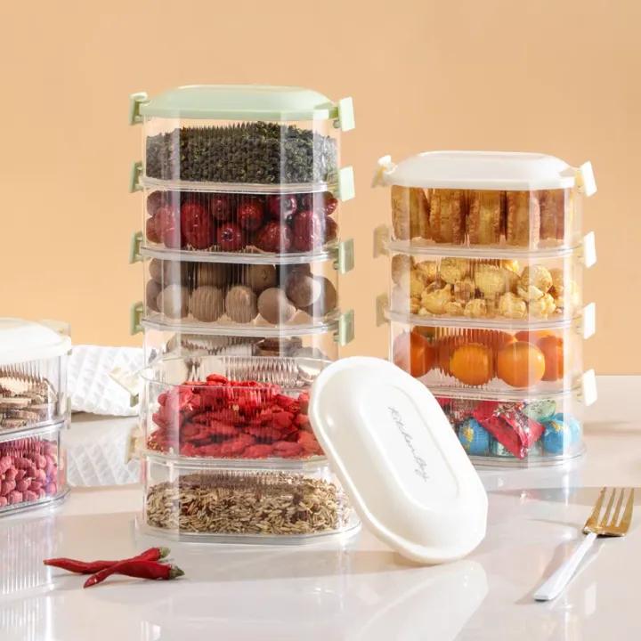 DM Food Container Box Plastic Storage Nordic Stackable Portable ...