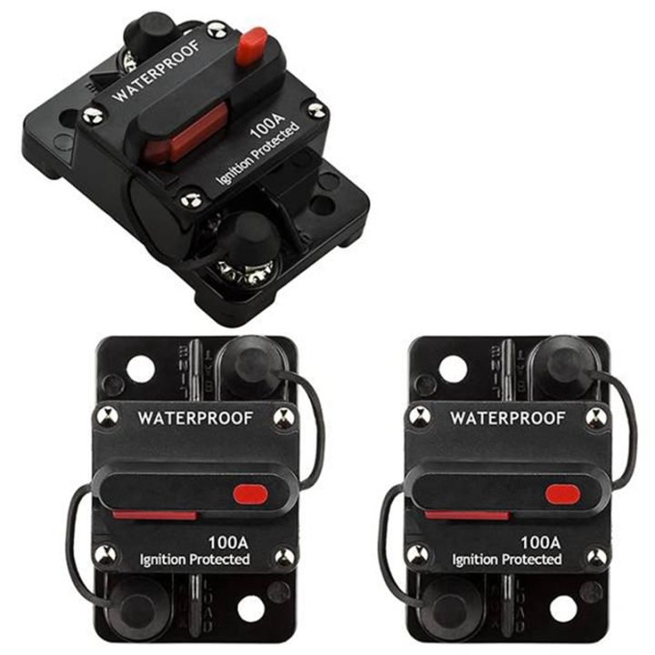 3 PCS 100 Amp Car Stereo Audio Circuit Breaker Fuses DC12-48V Manual ...