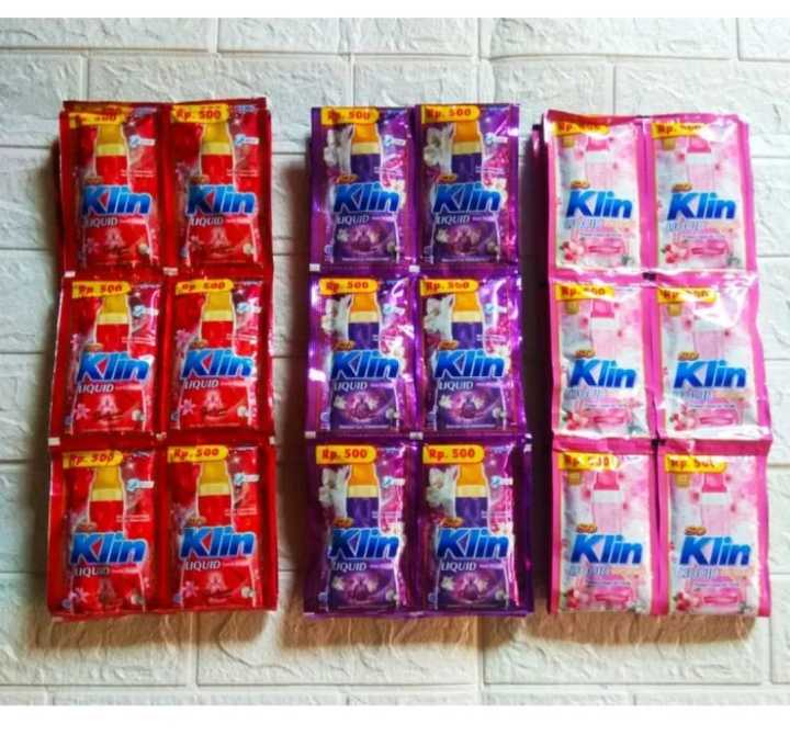 Soklin Liquid Detergen Cair 22ml 1 Renceng 12 Sashet Detergen So Klin ...