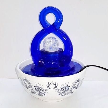 Fengshui Blue Lucky Figure 8 Water Feature / Fountain for Prosperity ...