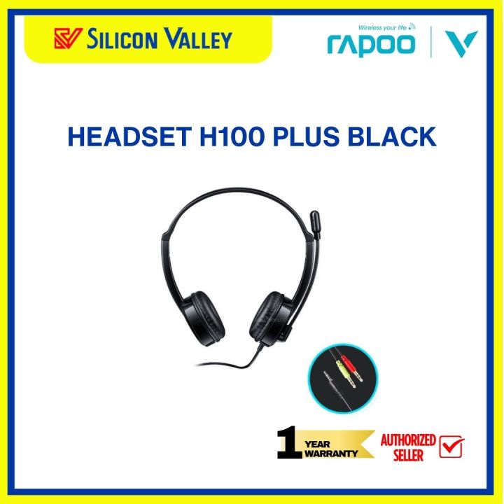 Rapoo H100 PLUS BLACK Wired Stereo Headset | Lazada PH