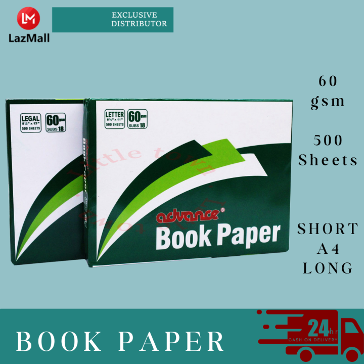 Advance Book Paper Bond Paper 500 Sheets Ream Sub18 60gsm | Lazada PH