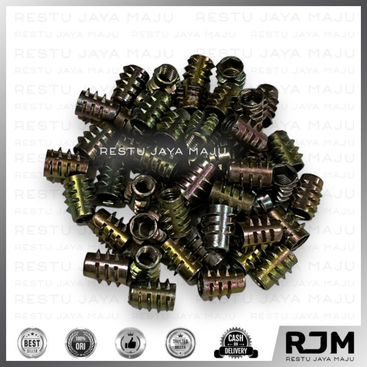 Baut Nanas M6x13mm Mur Tanam Furniture Knockdown Insert Nut Besi RJ ...