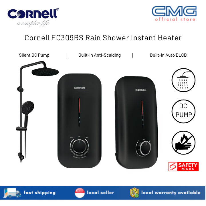 Cornell EC309RS Rain Shower Instant Heater with Silent DC Pump // Anti ...