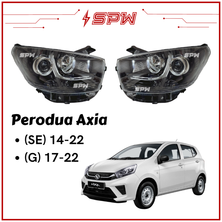 Perodua Axia Headlamp Headlight Projector Light Stripe Head Lamp Head ...
