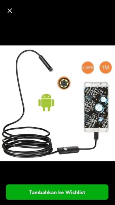 KAMERA ENDOSKOPI CAMERA ENDOSCOPE ANDROID USB 720P IP67 TAHAN AIR KECIL ...