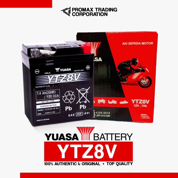 YUASA MOTORCYCLE BATTERY YTZ8V MADE IN VIETNAM - for PCX 150 / XMAX 300 ...