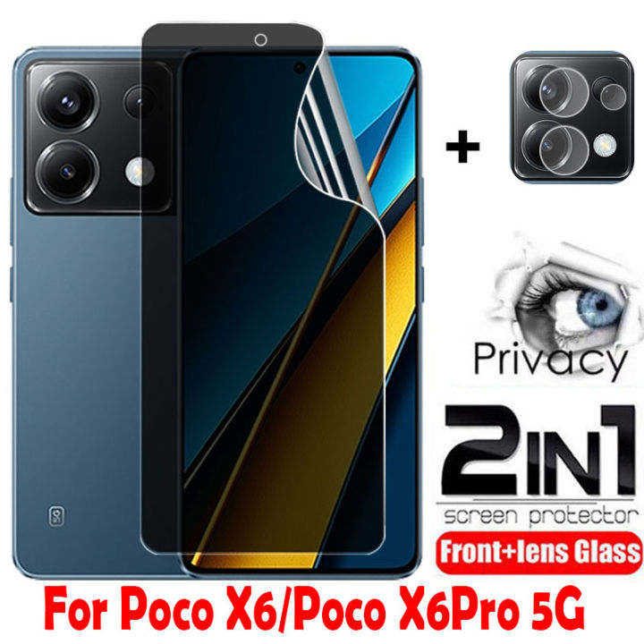 2in1สำหรับ Xiaomi Poco X6 Pro X6 6X X 6 Poco X6Pro 5G 2024ฟิล์มไฮโดรเจลปกป้องคลุมทั้งหมดเป็น ...