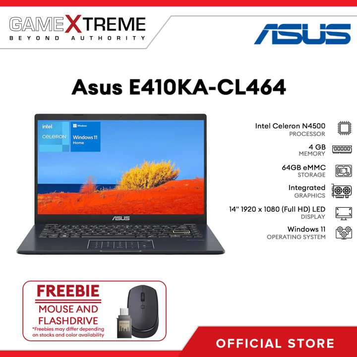 Asus E410K 14" FHD Laptop Celeron N4500 4GB/64GB eMMC Win11 | Lazada PH