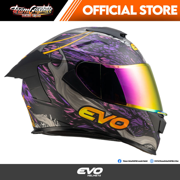 EVO GT-PRO ARCHANGEL PURPLE REVO VIOLET LENS FULL FACE DUAL VISOR WITH ...