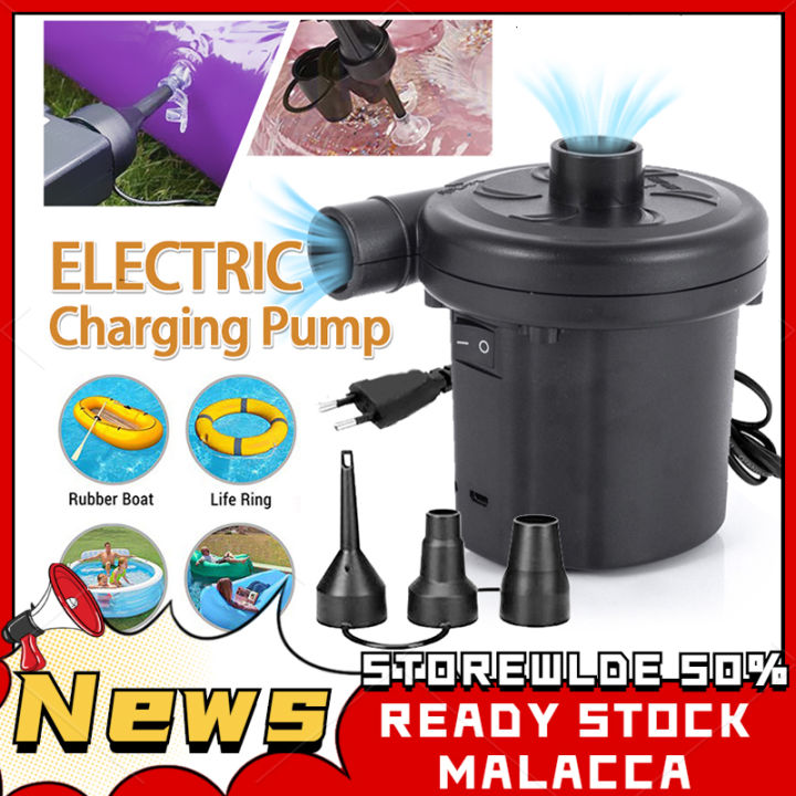 12V Inflatable Pump 3 Nozzles Portable Electric Air Pump Air Mattress ...