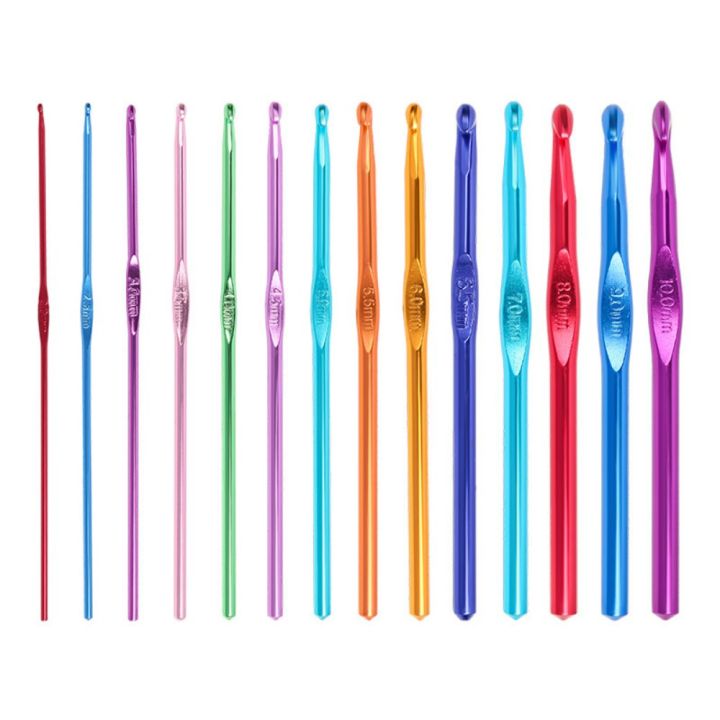 Jarum Kait Aluminum (2.0-10.0mm)/Aluminum Crochet Hook (2.0mm-10.0mm ...