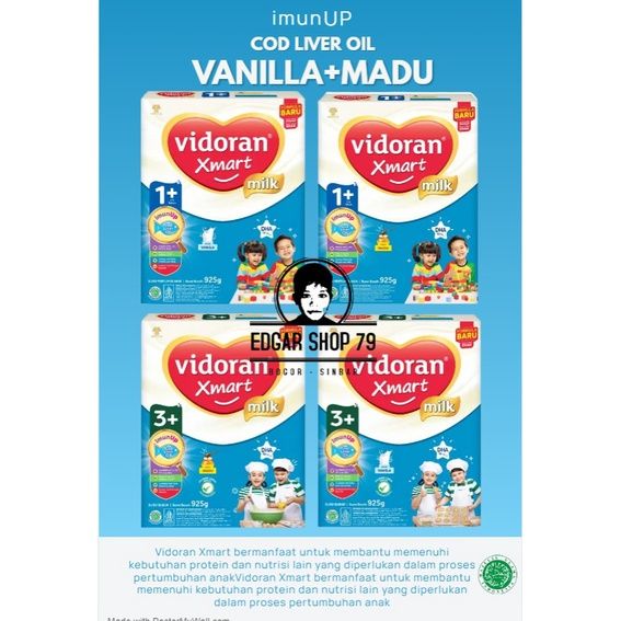 Vidoran Xmart 1 3 5 Vanila Madu 700GR 925GR 900GR Susu Formula ...