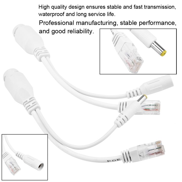 12V Power Over Ethernet Passive POE Splitter White Camera A POE ...