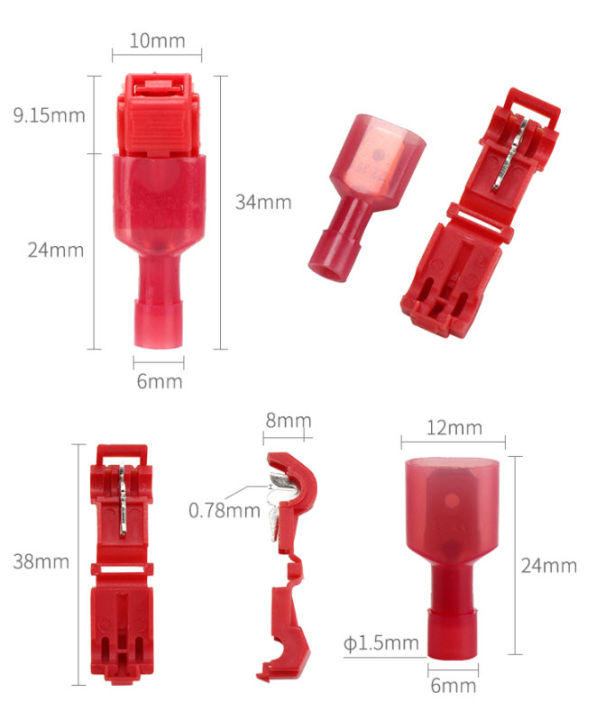 (10ชิ้น)T-type flexible wire terminal quick connector free of broken ...