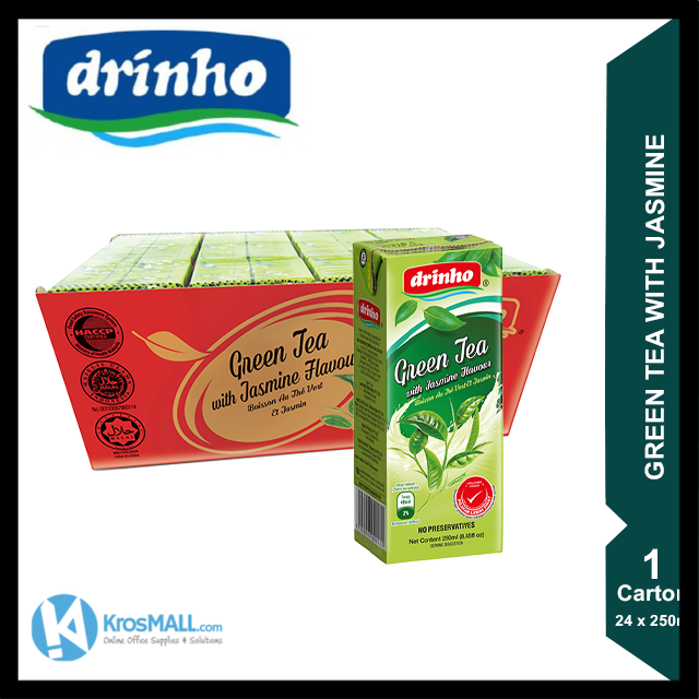 Drinho Green Tea with Jasmine Flavour Drink 1 Carton (24 x 250ml) | Lazada