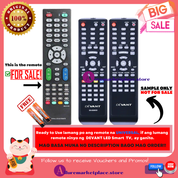 Ready to use Universal TV Remote for DEVANT Hisense Led TV Remote ...