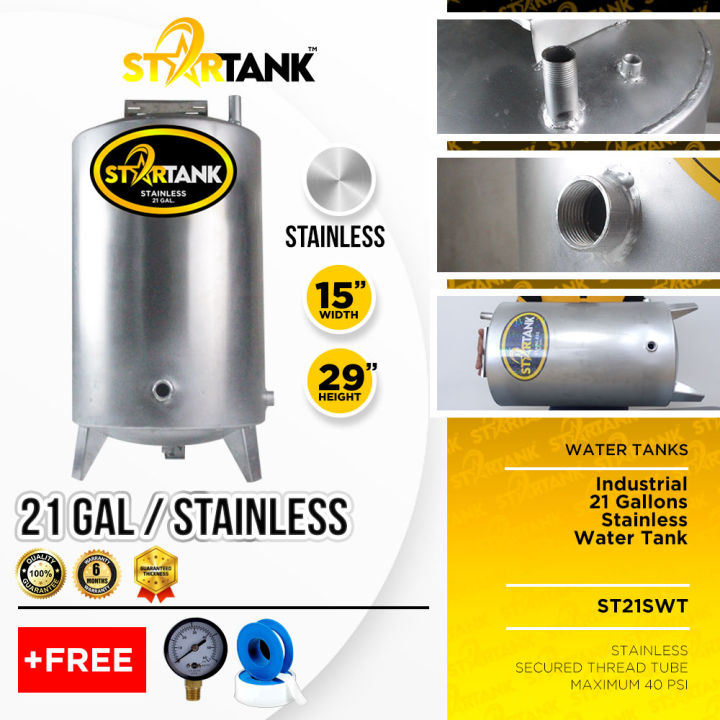STARTANK NO. 1 QUALITY TANK 21 Gal. STAINLESS WATER TANK PRESSURE TANK ...