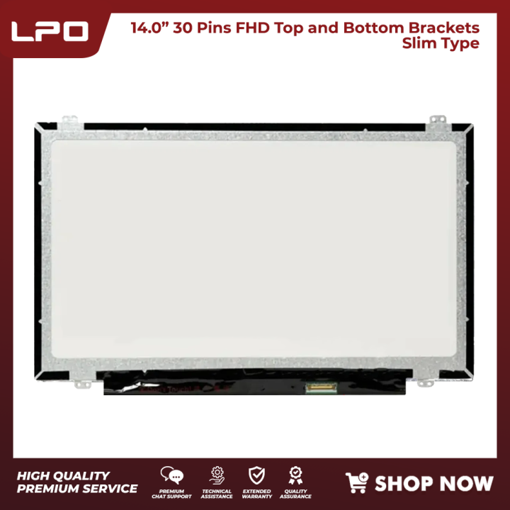LPO 14 inch 30 Pins Slim Type Top and Bottom Brackets Full HD 1920 x 1080 Laptop LCD LED Screen ...