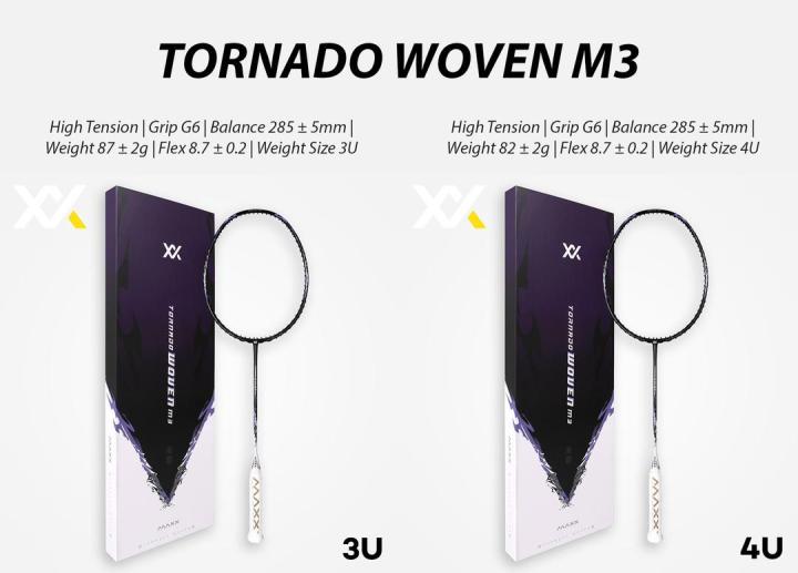 MAXX Badminton Racket Tornado Woven M3 (100% ORIGINAL) FREE MAXX RACKET ...