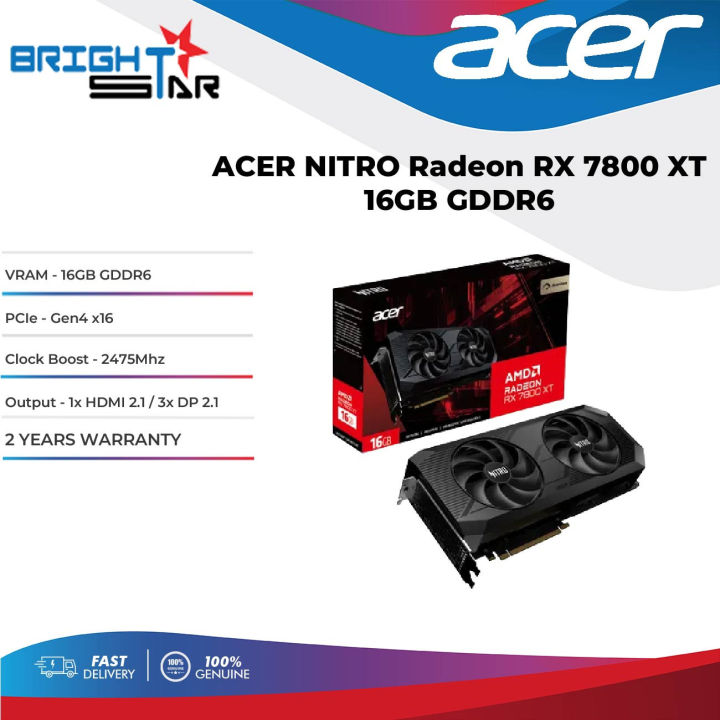ACER NITRO Radeon RX 7800 XT OC 16GB GDDR6 Graphics Card | Lazada