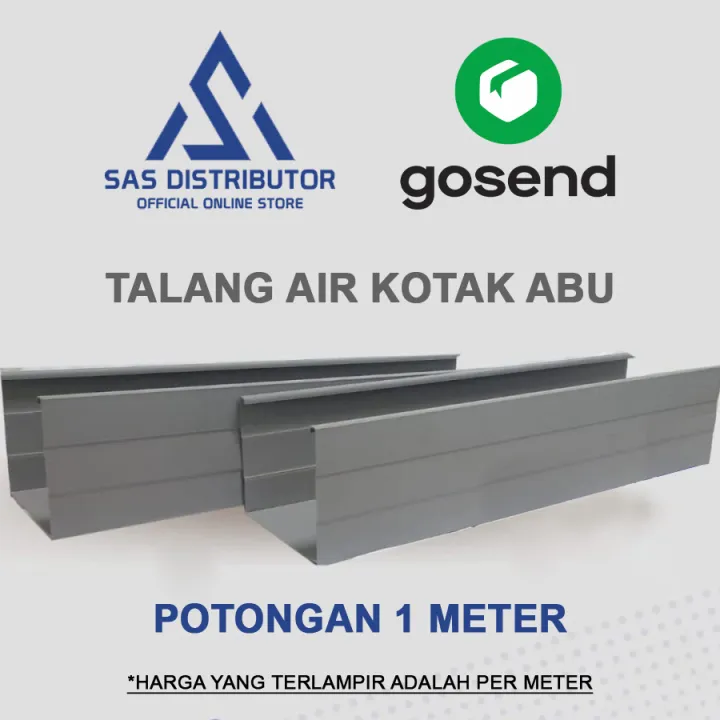 Talang Air Kotak PVC Abu 4" inch / Talang Air Hujan 1 Meter | Lazada ...