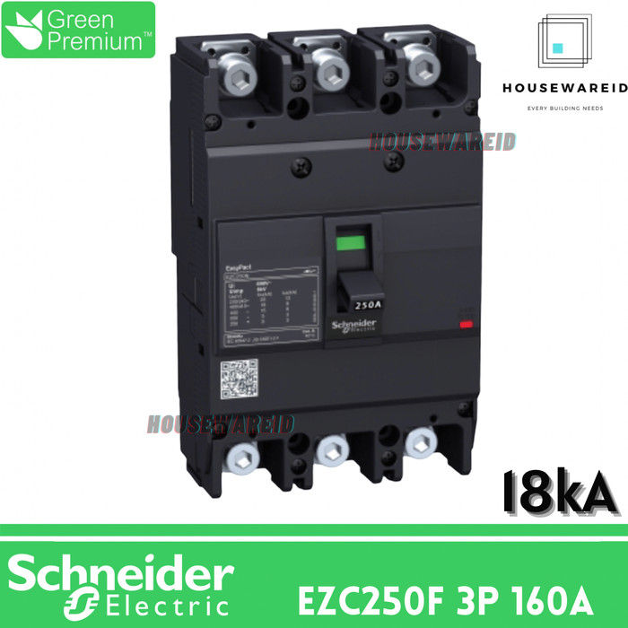 MCCB 3p 160a 3phase 160 Ampere Schneider Easypact EZC250F3160 Original ...