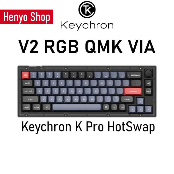 Keychron V2 Knob RGB QMK Mechanical Keyboard HotSwap 67-keys 65% ANSI ...