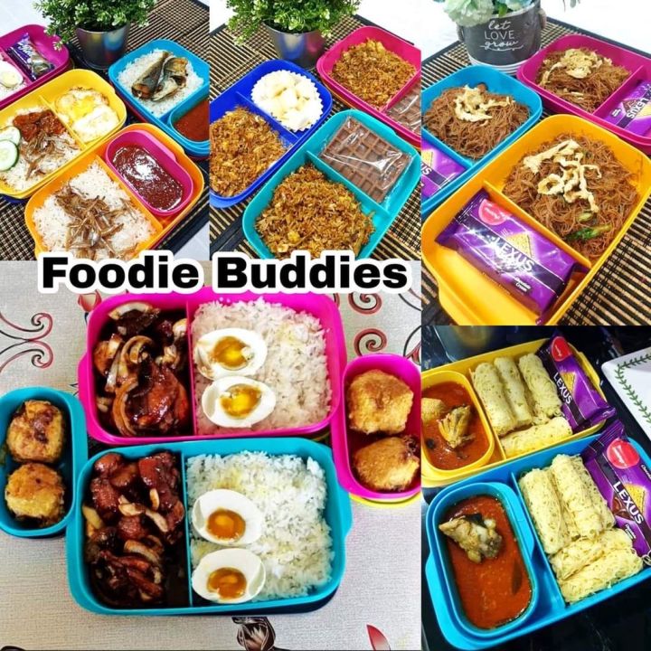 Tupperware Foodie Buddies Ezy Keeper Square 1.2L Jollitup 1L Bekas ...