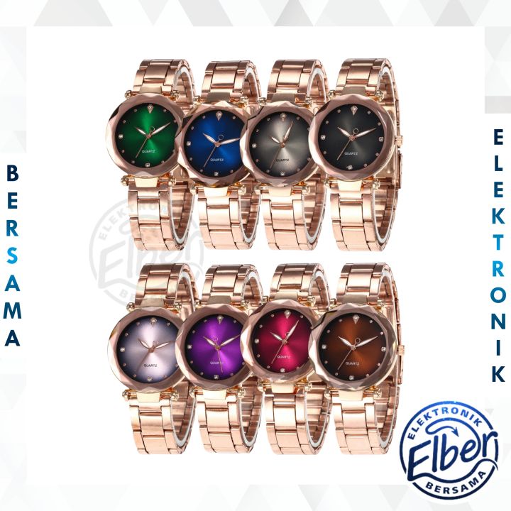 Elber J165 Jam Tangan Rantai Wanita Jam Analog Diamond Stainless Steel ...