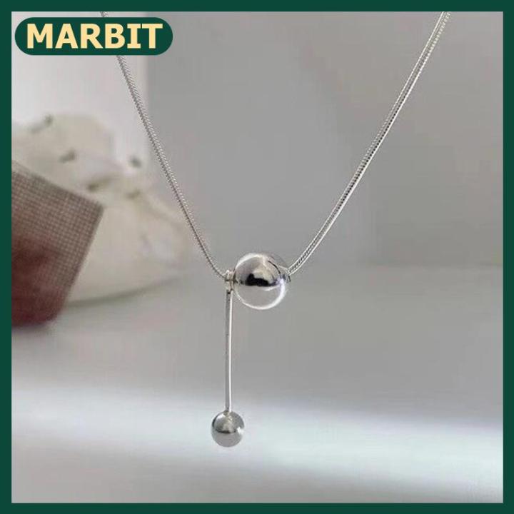 MARBIT Exquisite Minimalist Ball Pendant Necklace For Women Girls ...