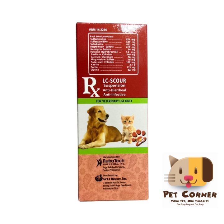 LC SCOUR ANTI DIARRHEAL 60ML FOR DOGS AND CATS AND SMALL MAMMALS ...