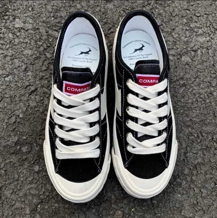 PROMO TERBARU SEPATU COMPASS RETROGRADE LOW BLACK PENDEK SEKOLAH SEPATU ...