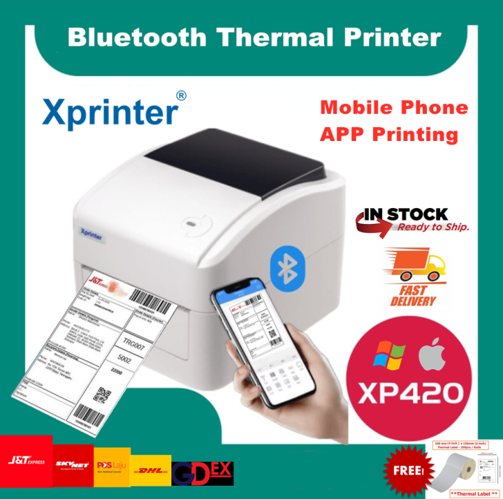 [Stock in M'sia] A6 Bluetooth Thermal Printer Xp-420B Lazada Airway ...