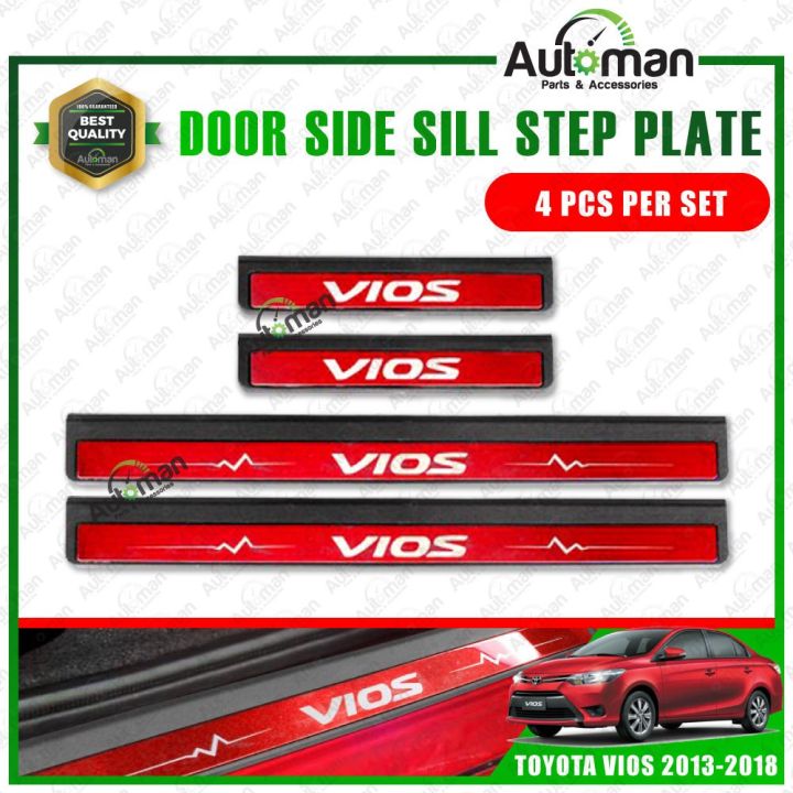 Toyota Vios 2013 - 2018 Colorful RED Door Side Sill Step Plates | Lazada
