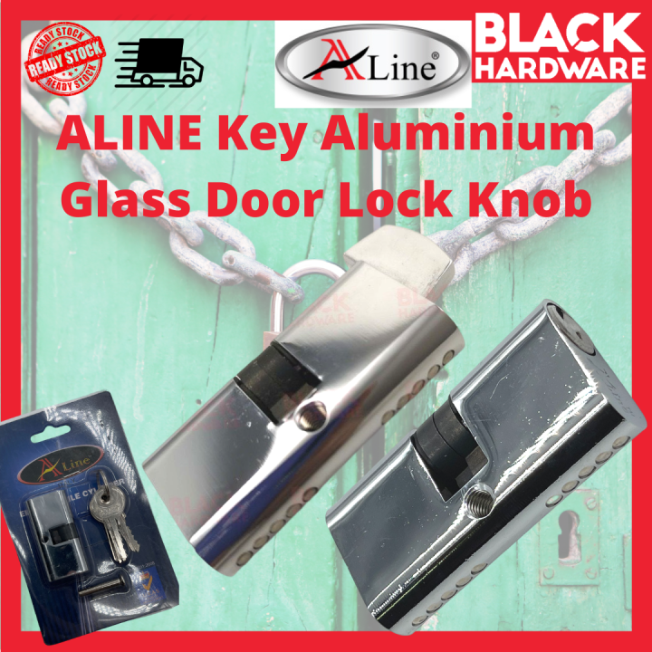 Black Hardware Aline Euro Profile Cylinder Double Key Aluminium Glass ...