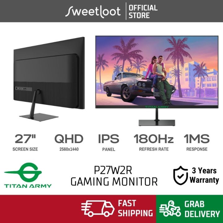 Titan Army P27W2R 27″ 180Hz 1ms QHD 2K 1440P IPS Panel Flat Gaming ...