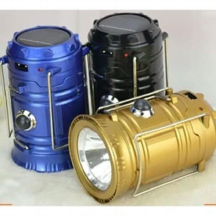 Lampu Emergency Lentera Camping T-5800 Rechargeable Lamp Powerbank Solar Senter - Random ...