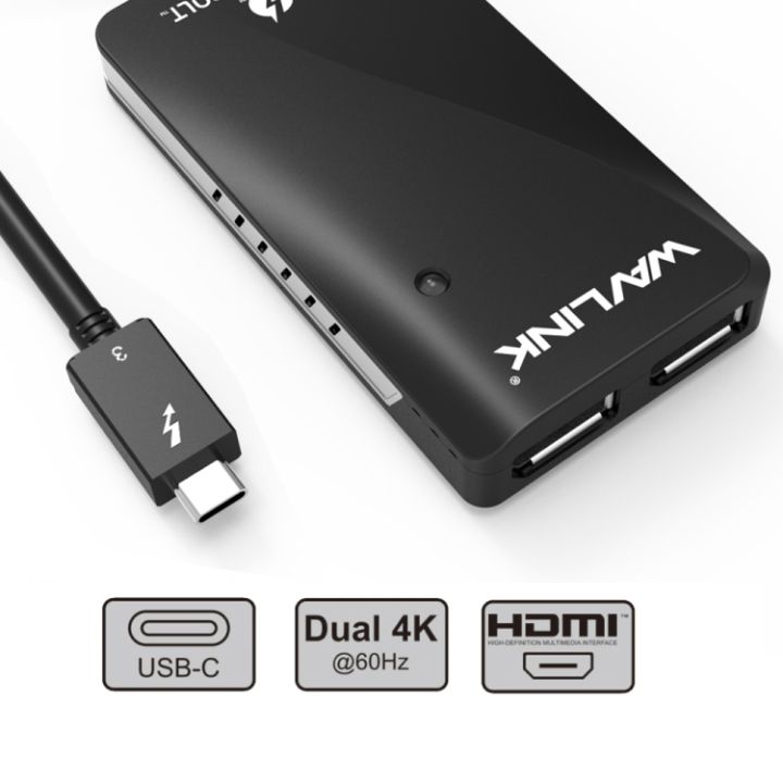 【e parts】 WAVLINK WL-UTA01H Type-C Thunderbolt 3 to Dual HDMI Multi ...