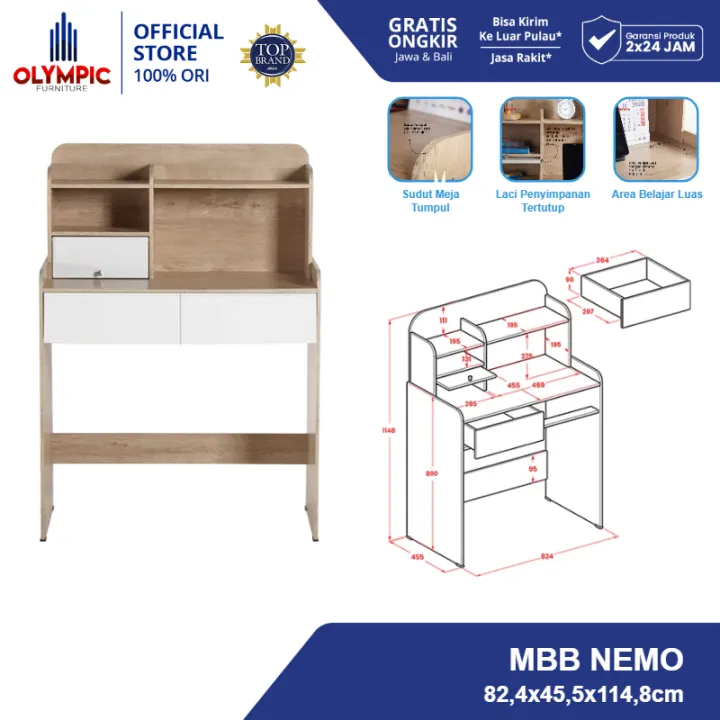 Olympic Meja Belajar Anak Minimalis / Meja Tulis Anak / MBB NEMO | Lazada Indonesia