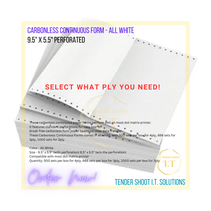 High Quality! 2Ply 3Ply 4Ply Carbonless Carbonized Continuous Form 9.5 ...