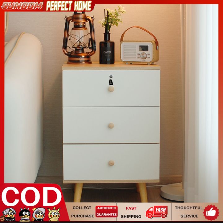 SUNOOM Bedside tables Bedroom furniture Tables with drawers Side tables Slim bedside tables ...