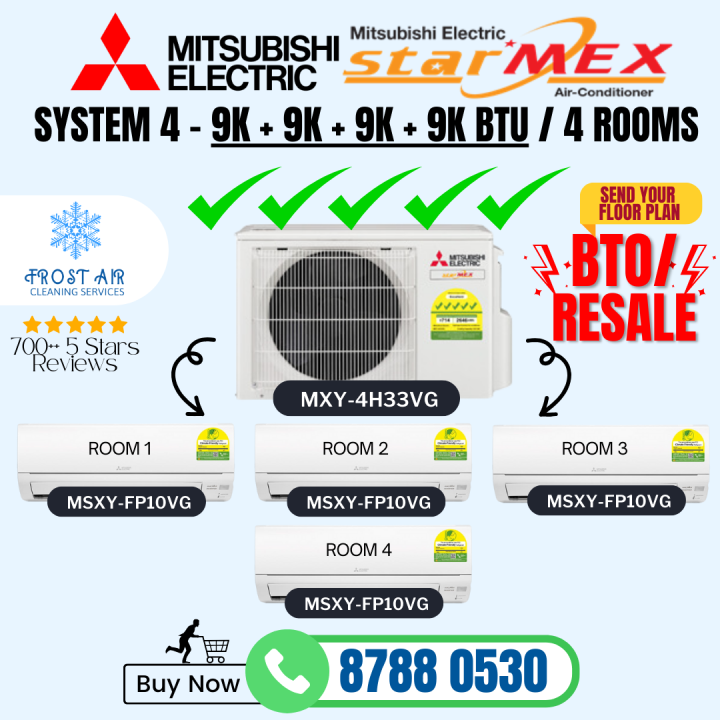 Mitsubishi Starmex R32 System 4 Aircon (5 Ticks) | Lazada Singapore