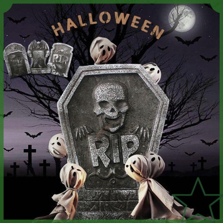 XIEKE Halloween Accessories Rip Horror Skeleton Halloween Tombstone ...