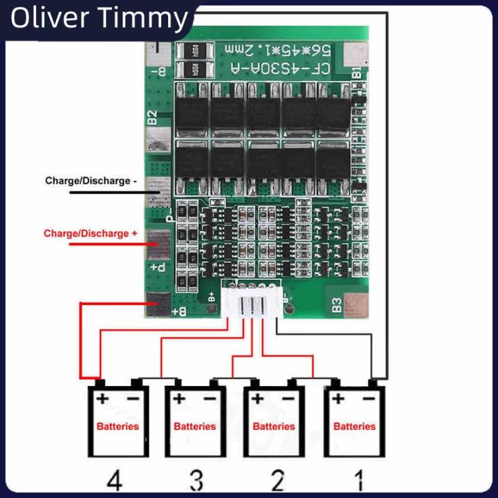 [Oliver Timmy] 4S 14.8v 30a bms pcb protection board 18650 li-ion ...