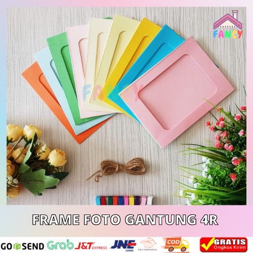 Jepitan Foto Kayu + Frame Warna Warni Gantung Foto Gantung 4R Polos ...
