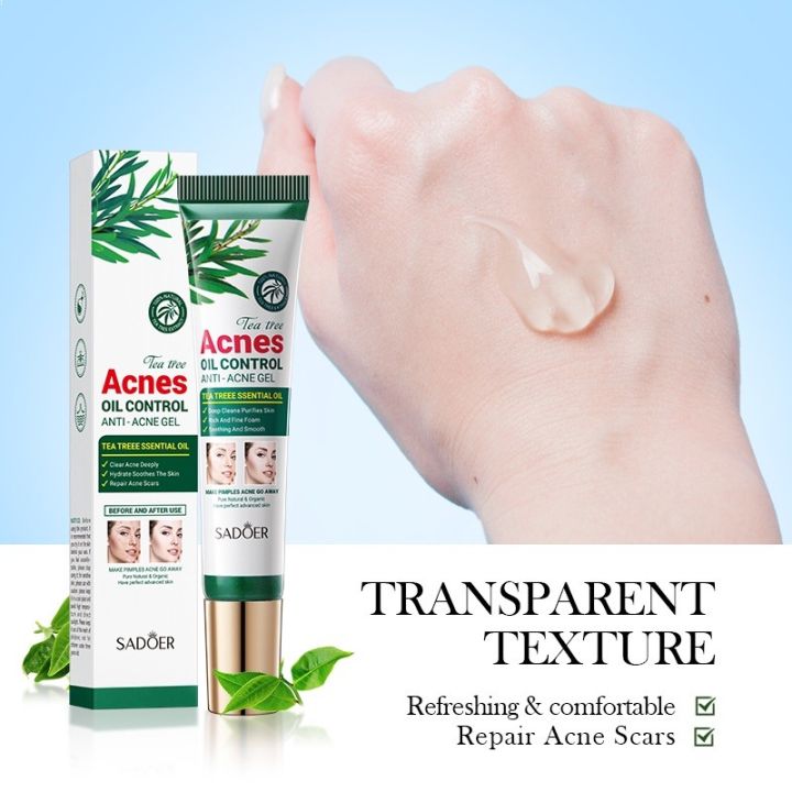【Original】SADOER Tea Tree Anti-Acne Gel Oil Control Moisturizing Mild Acne Gel Shrinks Pores 祛痘膏 ...